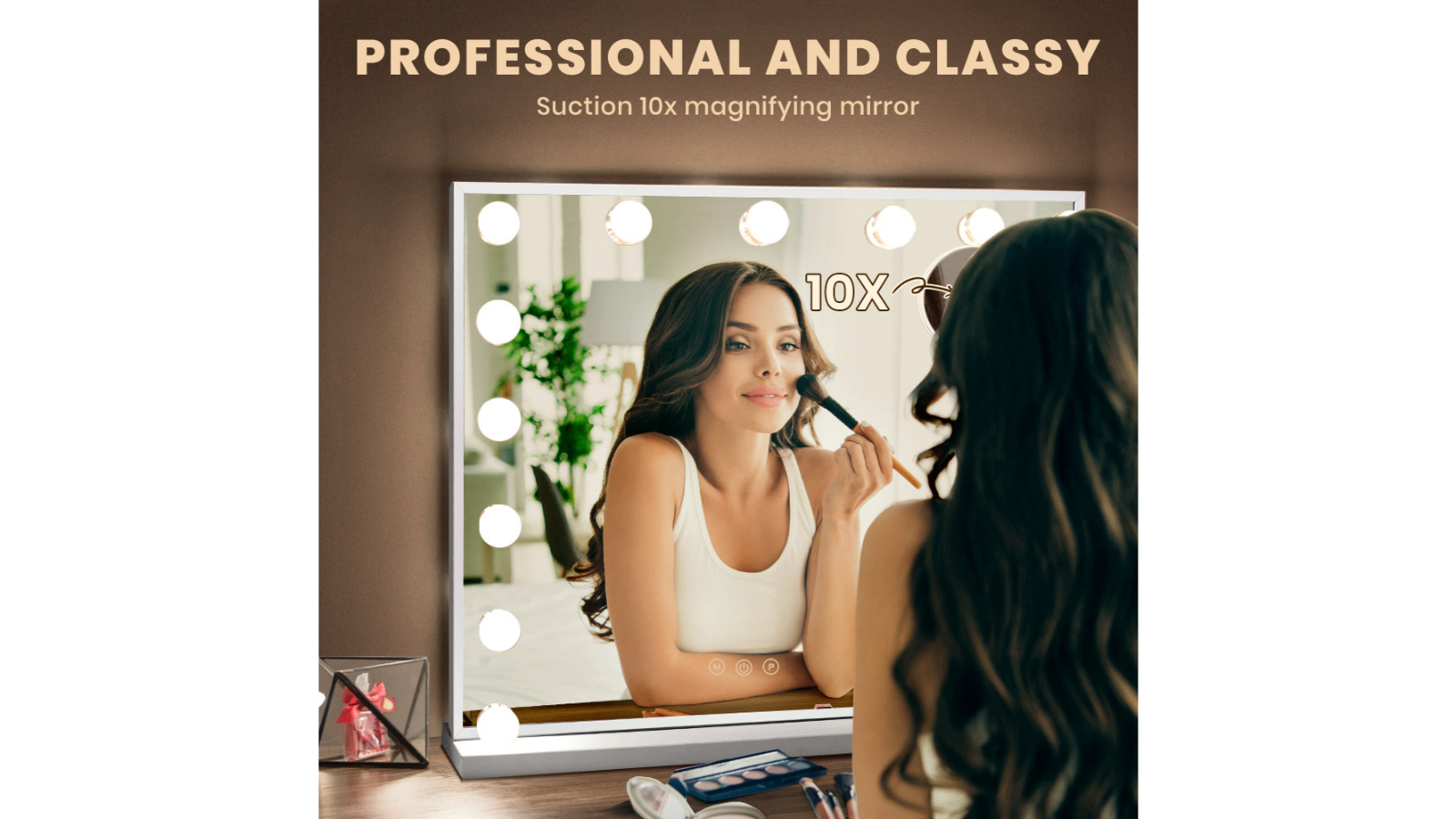 Simplus Freestanding Hollywood Makeup Mirror with LED Light - 50cm ...