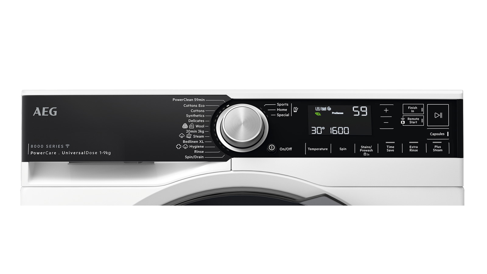 AEG 9kg 8000 Series UniversalDose Front Load Washing Machine | Harvey ...