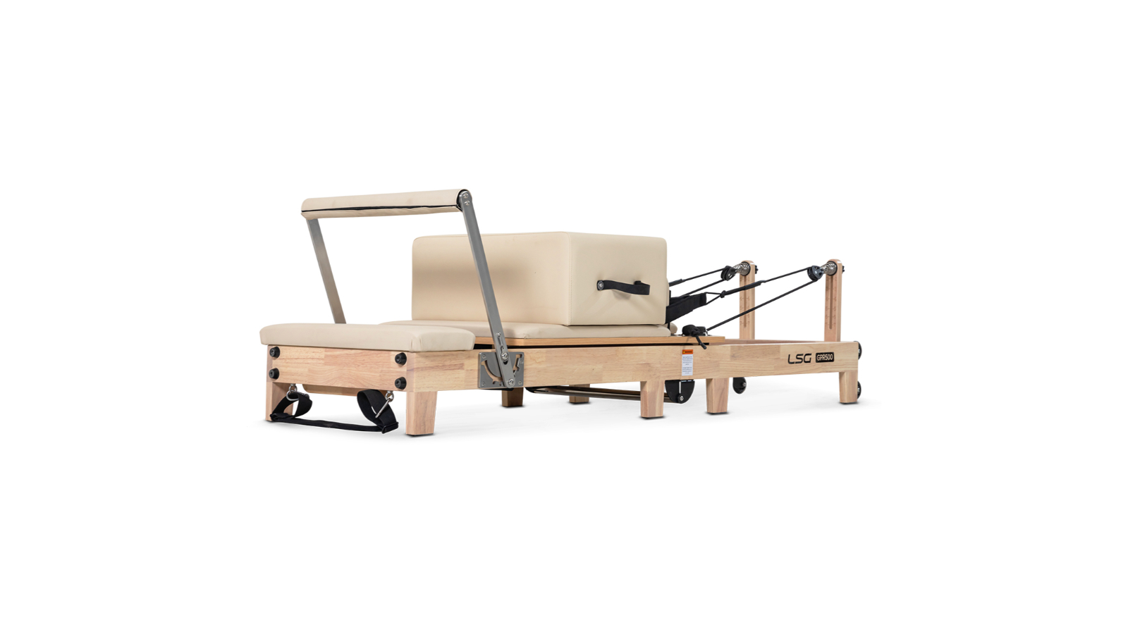LSG GPR500 Folding Wooden Pilates Reformer Machine - Beige | Harvey Norman