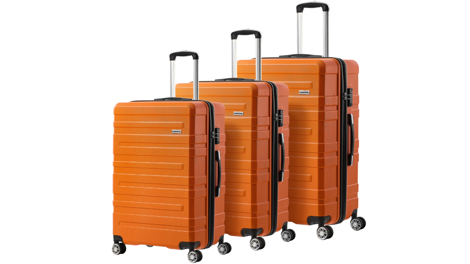 Mazam 3 Piece Hard Case Luggage Set - Orange | Harvey Norman