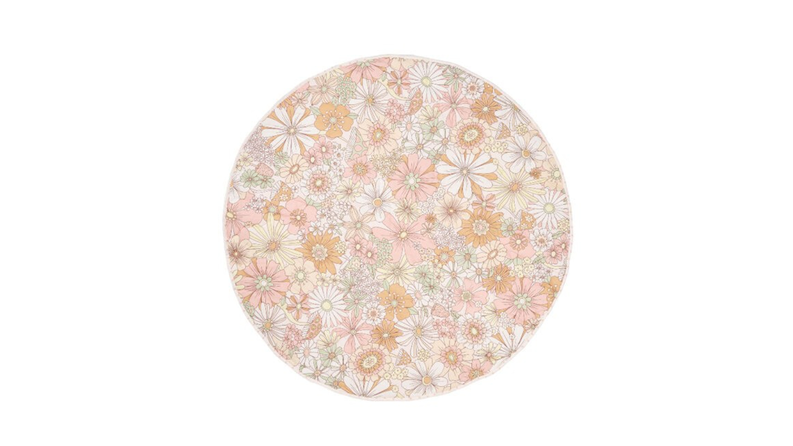 Linen House Kids Round Cotton Flower Power Play Mat | Harvey Norman