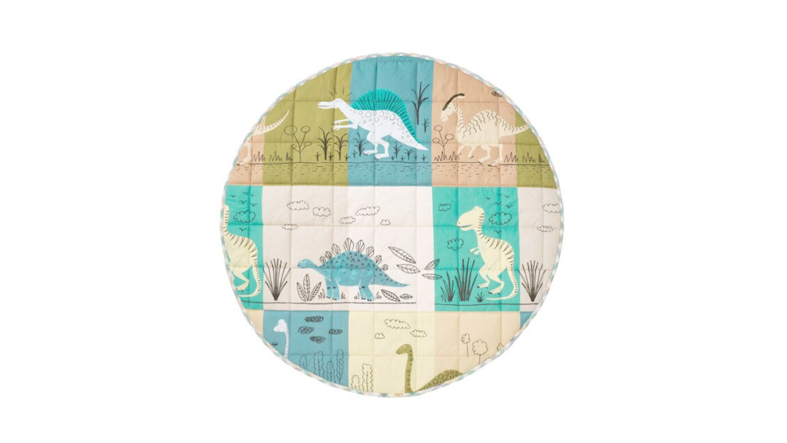Linen House Kids Round Prehistoric Dinosaur Patchwork Playmat - 120cm ...