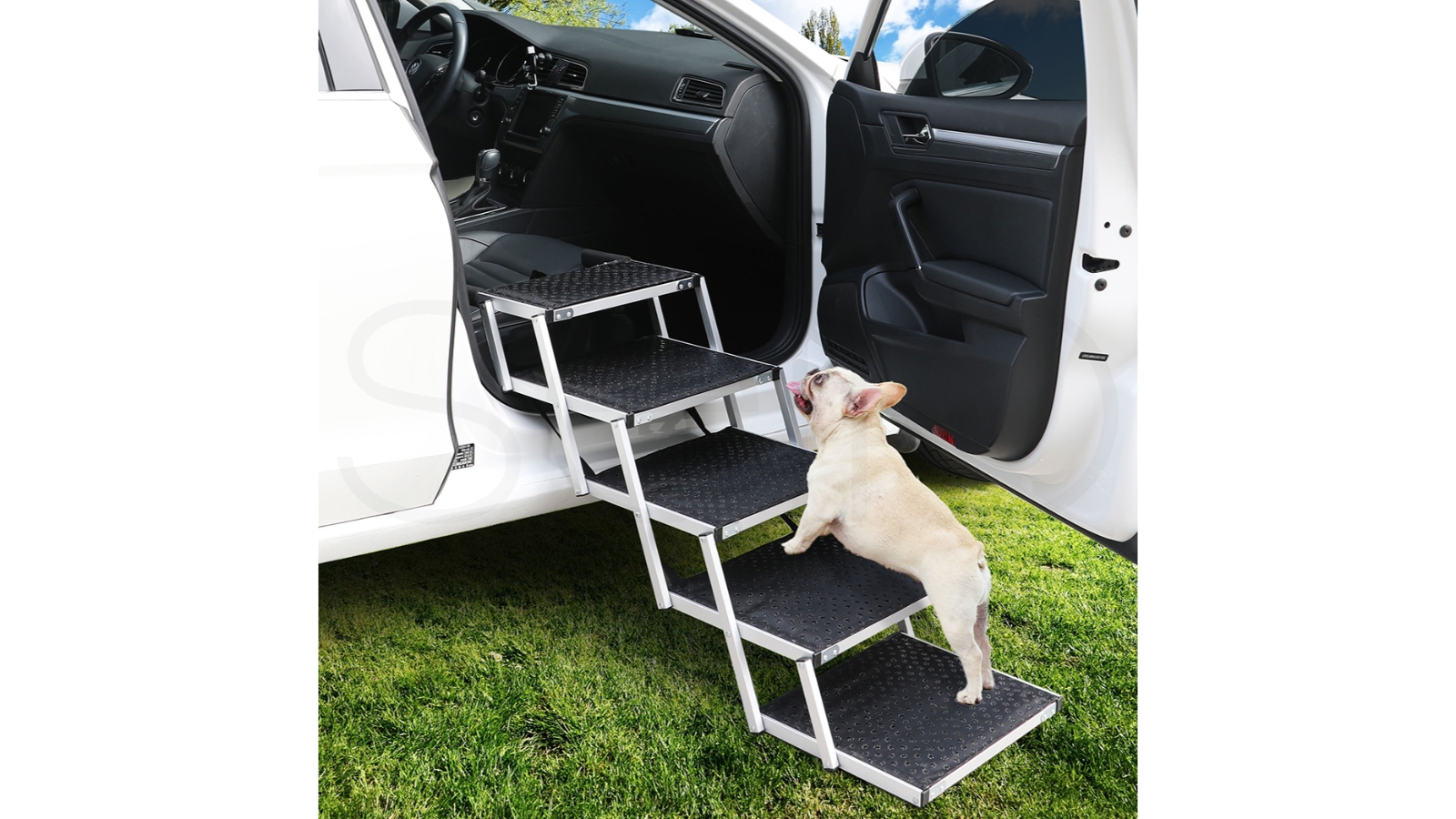 PaWz 5 Steps Dog Ramp Adjustable Height - Black | Harvey Norman