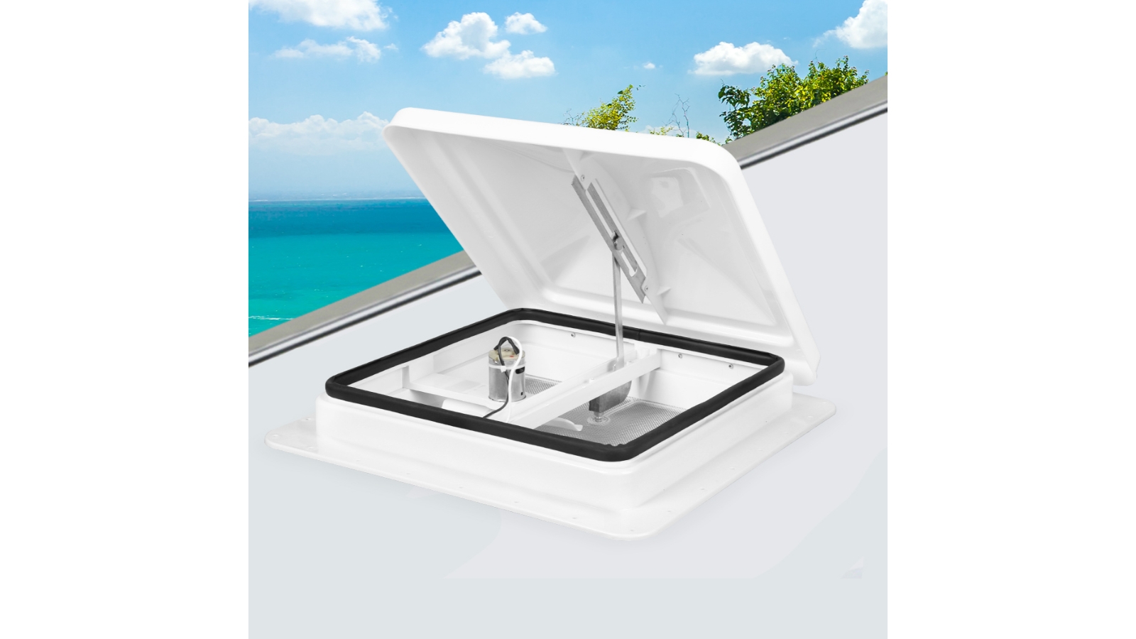 Manan 12V Caravan Vent Fan RV Shower Roof Hatch 35.5 x 35.5cm | Harvey ...