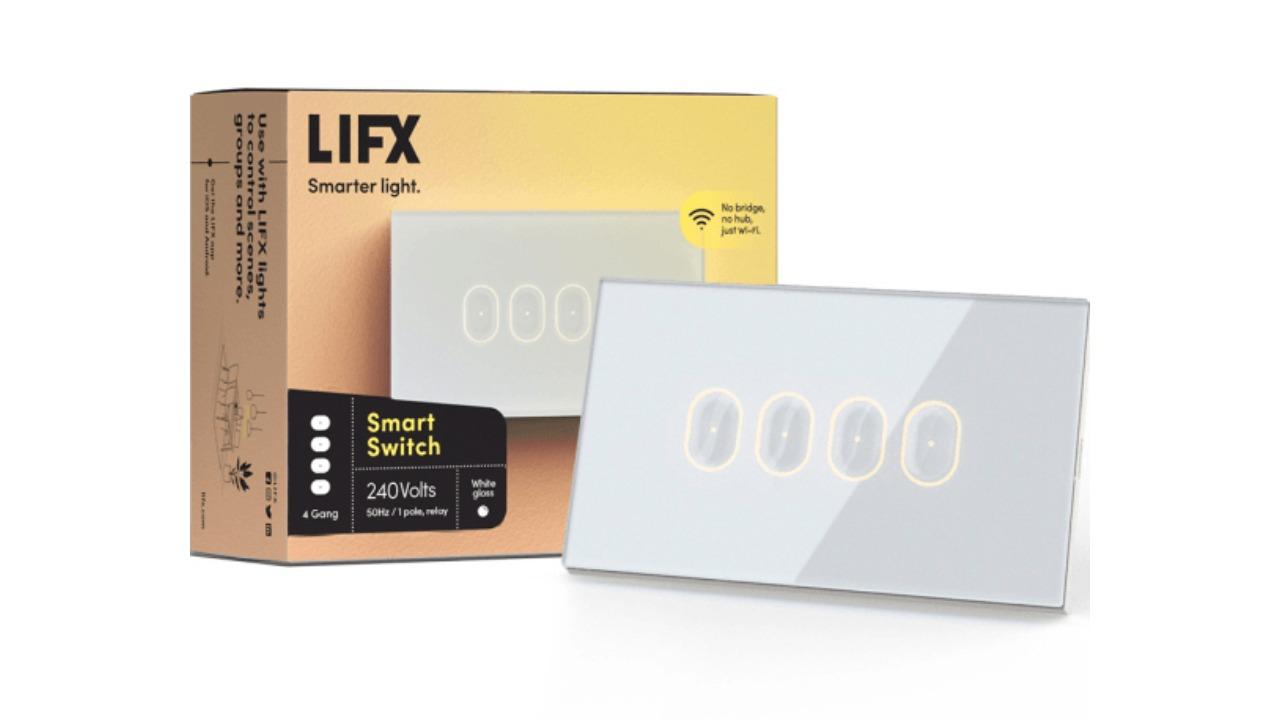 LIFX AU/NZ Smart Light Switch 4-Gang - White | Harvey Norman