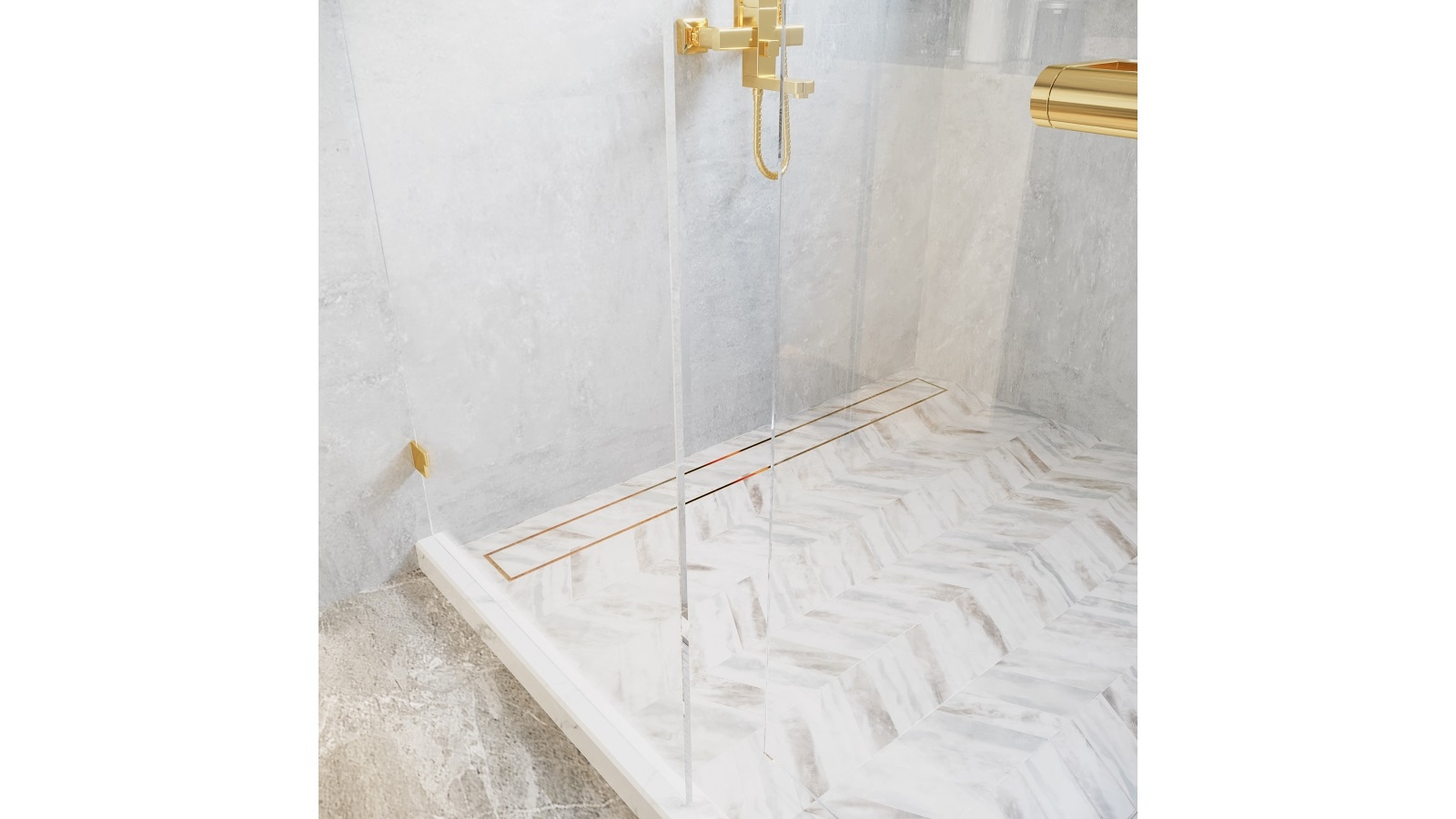 Linsol EzyFlow 1200 TIle Insert Channel Grate - Brushed Brass | Harvey ...