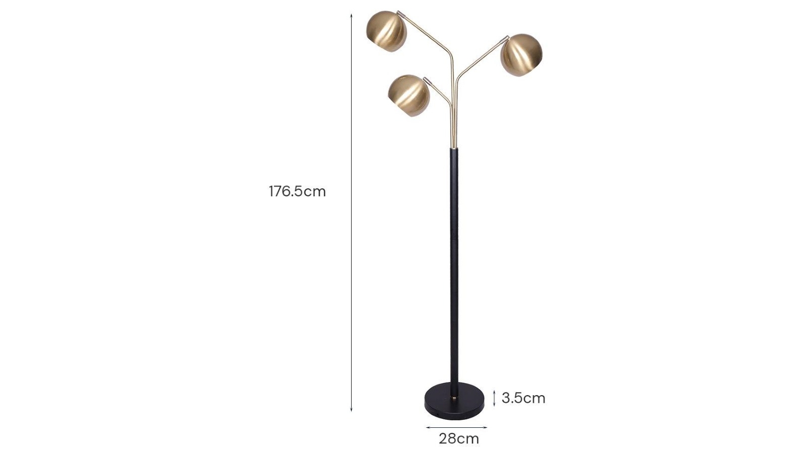 Sarantino Adjustable 3-Arm Arc Lamp | Harvey Norman