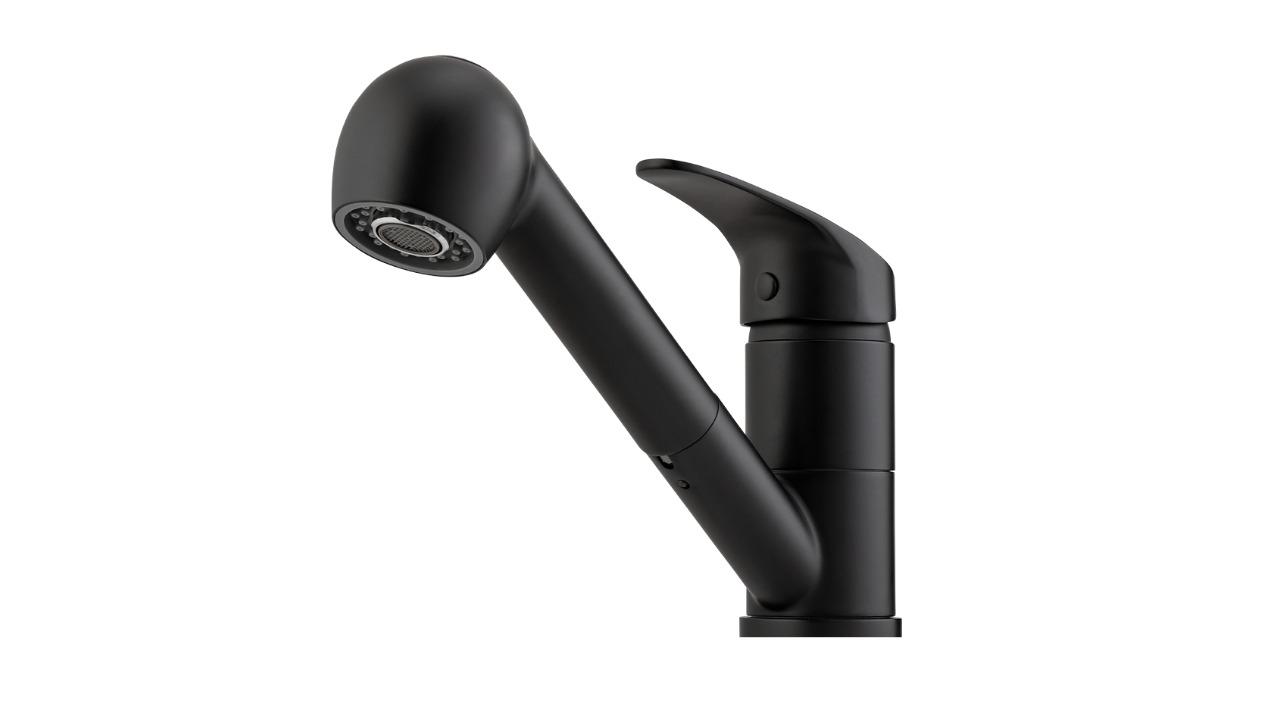 Oliveri London Pull Out Spray Mixer - Matte Black | Harvey Norman