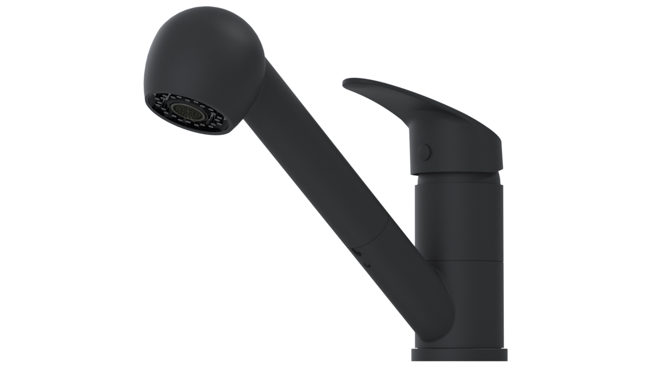 Oliveri London Pull Out Spray Mixer - Matte Black | Harvey Norman