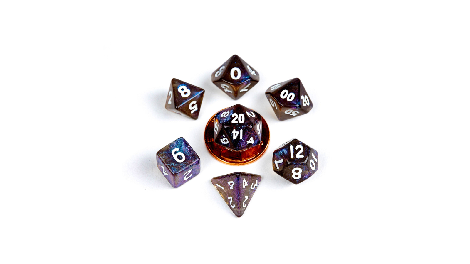 Fanroll Stardust Galaxy 1cm Mini Polyhedral Dice Set | Harvey Norman
