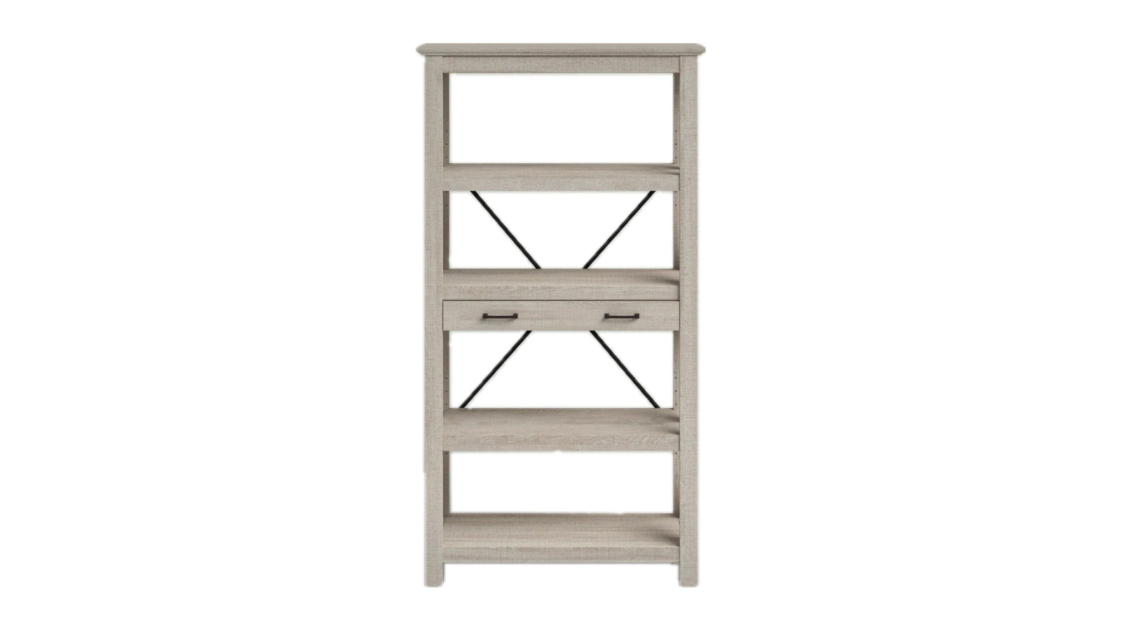 Maestro Furniture Washed Grey Luca 4-Tier Shelves Display Bookcase with ...