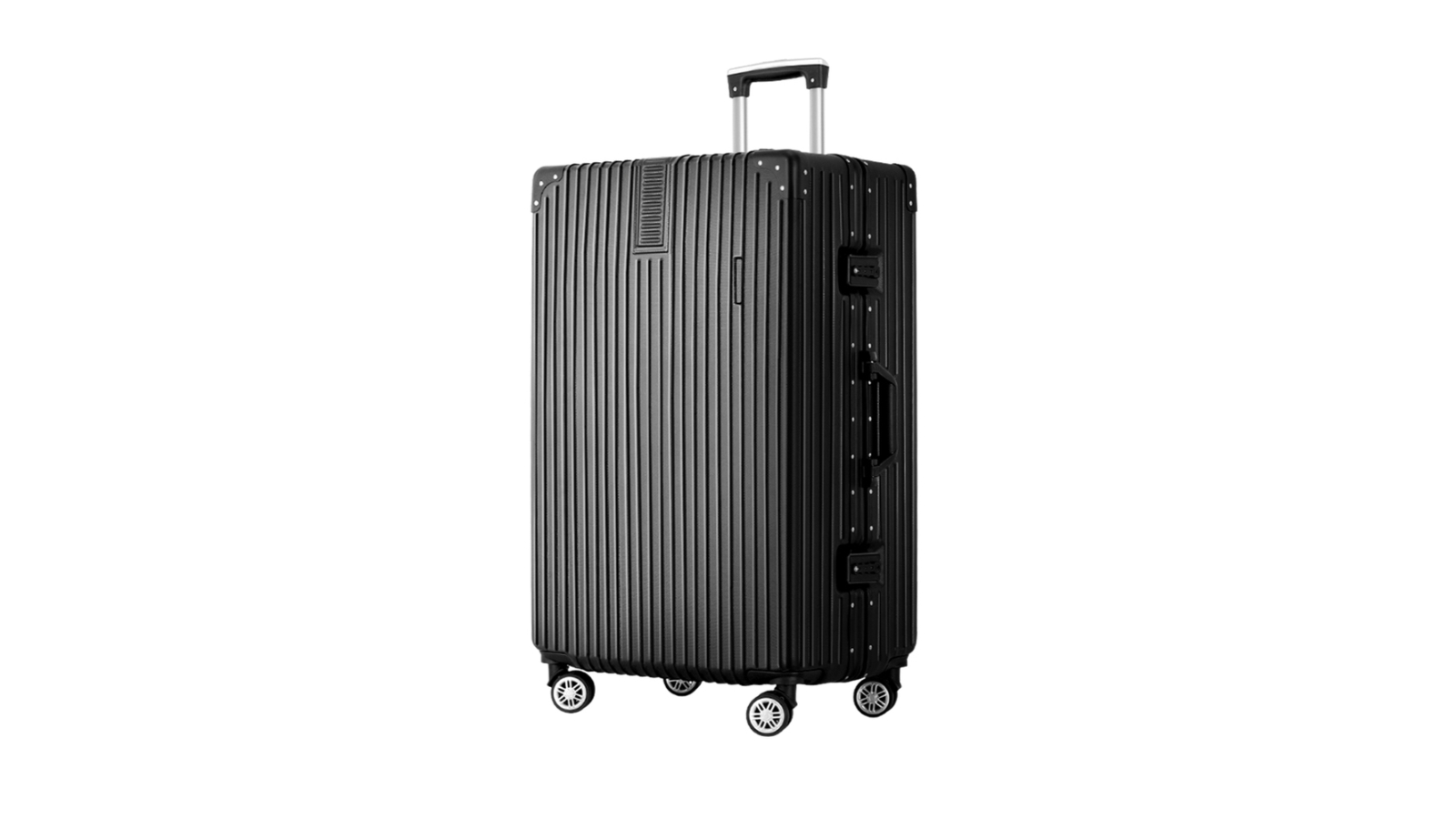 Wanderlite Black Aluminum Lightweight Hard Case Luggage Suitcase Set ...