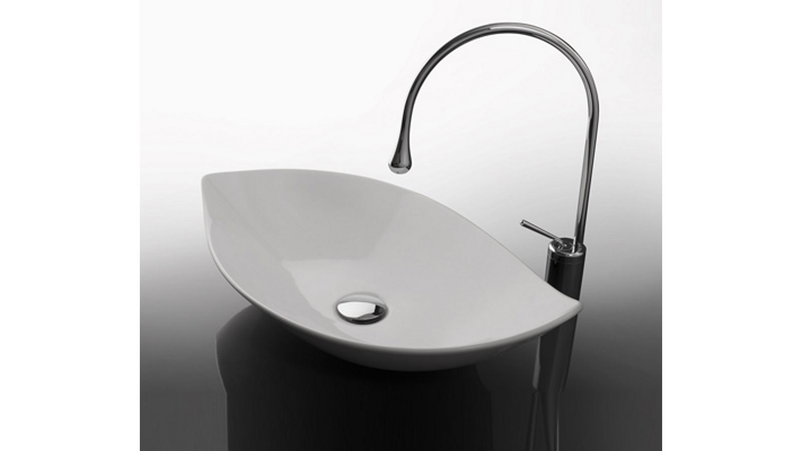 Studio Bagno 650 Piroga Above Counter Basin - Gloss White | Harvey Norman