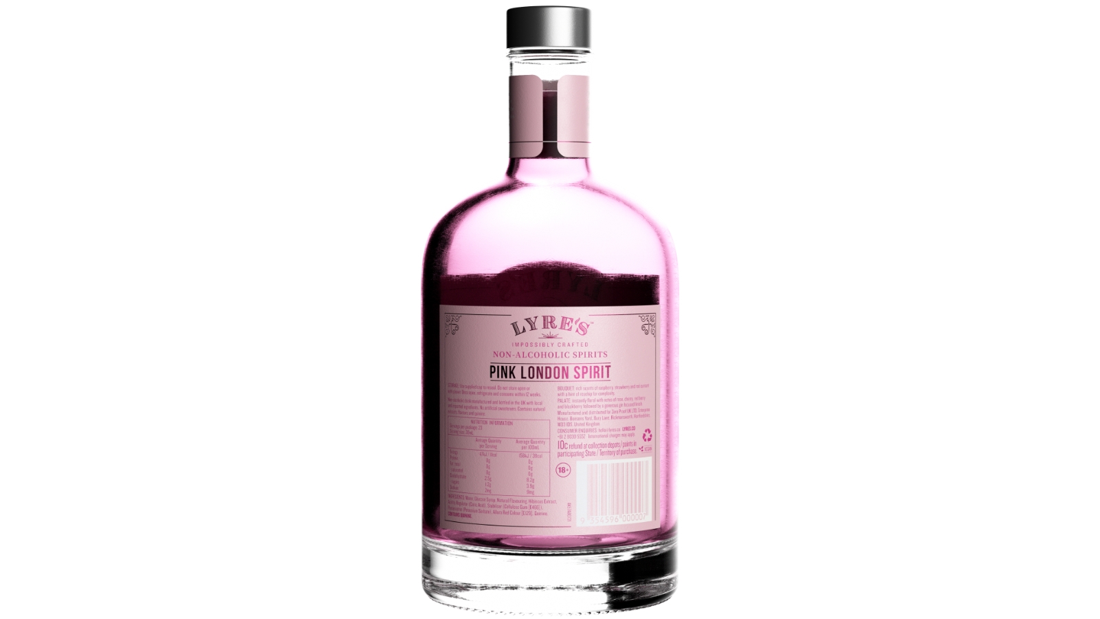 Lyre's Pink London 700ml Non-Alcoholic Spirit - Pink Gin Style | Harvey ...