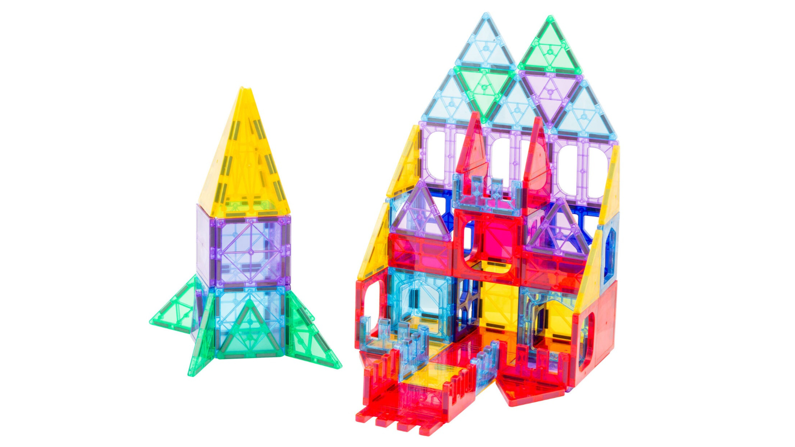 Gem Toys 78 Piece Non-Toxic Magnetic Tiles with Storage Bag | Harvey Norman