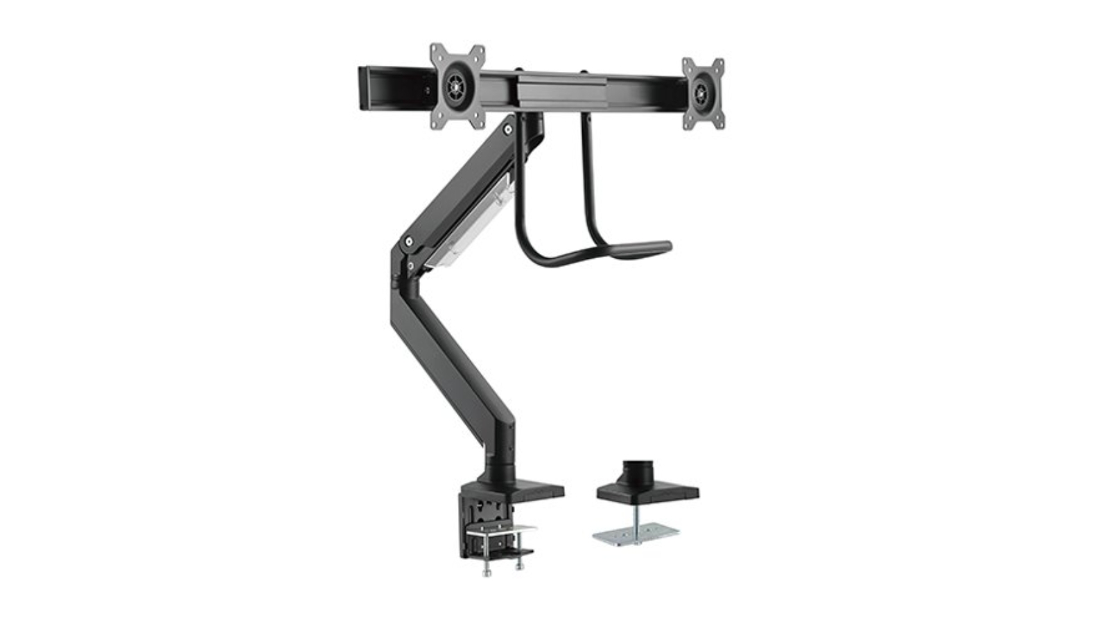 Brateck Dual Monitors Aluminum Heavy-Duty Gas Spring Monitor Arm with ...
