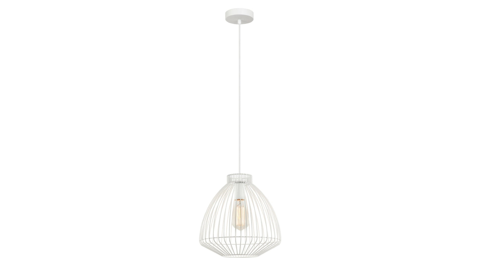 Manu Cone (Concave) Wire Cage Interior Pendant Light - White | Harvey ...