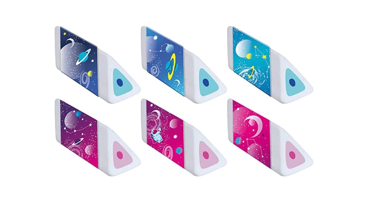 Maped 8119518 Pack of 6 Cosmic Triangular Rubber Eraser - Pink and Blue ...
