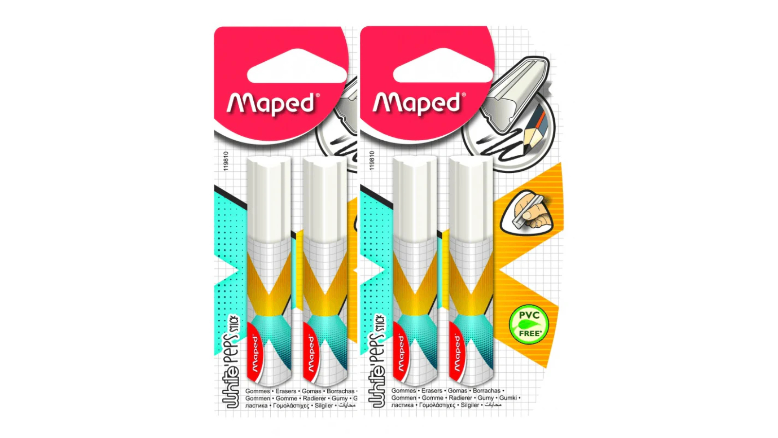 Maped Pack of 4 Xpert Rubber Stick Eraser | Harvey Norman