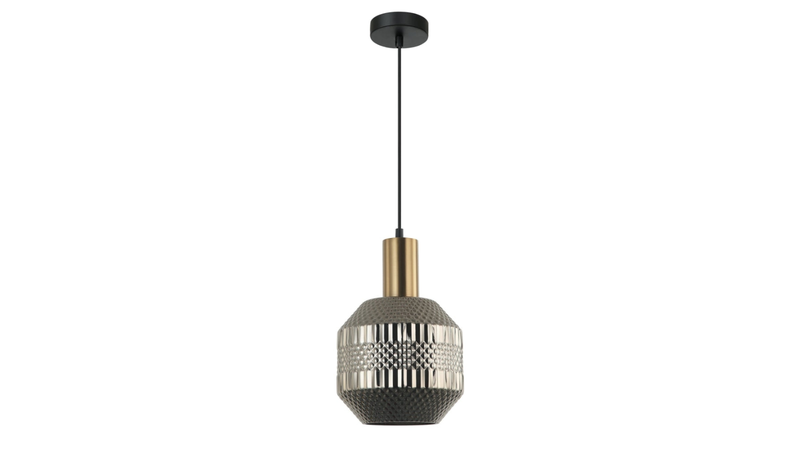 Maraca Jar Glass with Quadrilateral Segment Pendant Light - Chrome ...