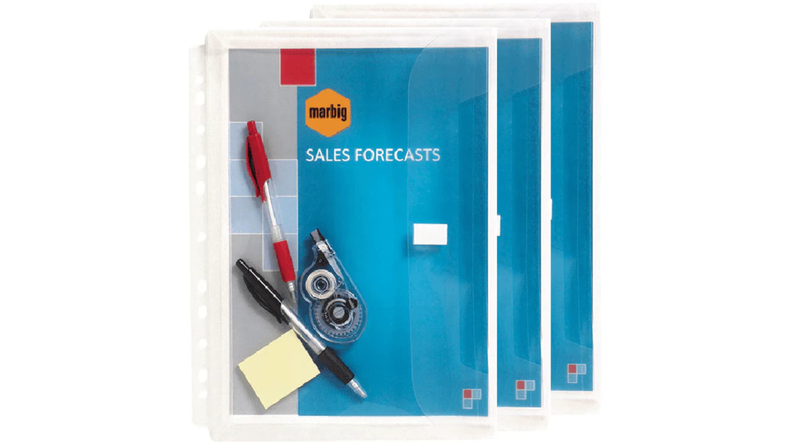 Marbig Pack of 3 A4 Expandable Filing Document Binder - Clear | Harvey ...