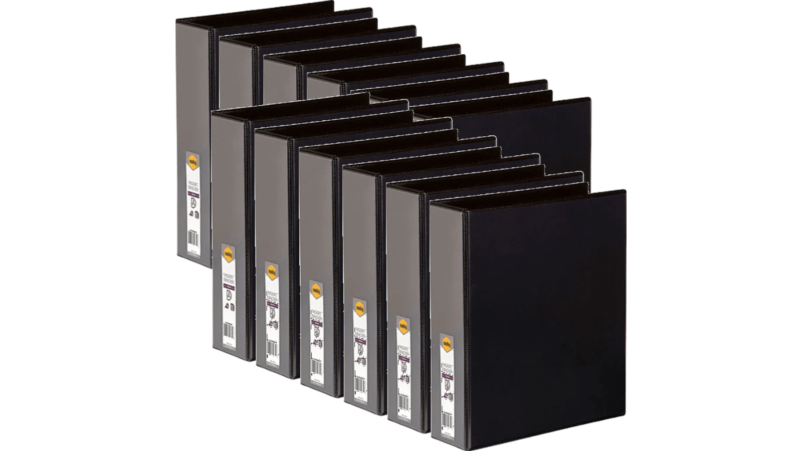 Marbig Pack of 12 5cm A4 Clear View Insert 2D Ring Binder - Black ...