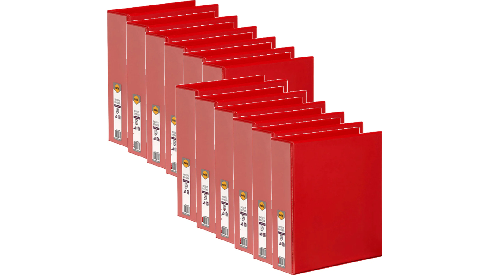 Marbig Pack of 12 5cm A4 Clear View Insert 4D Ring Binder - Red ...