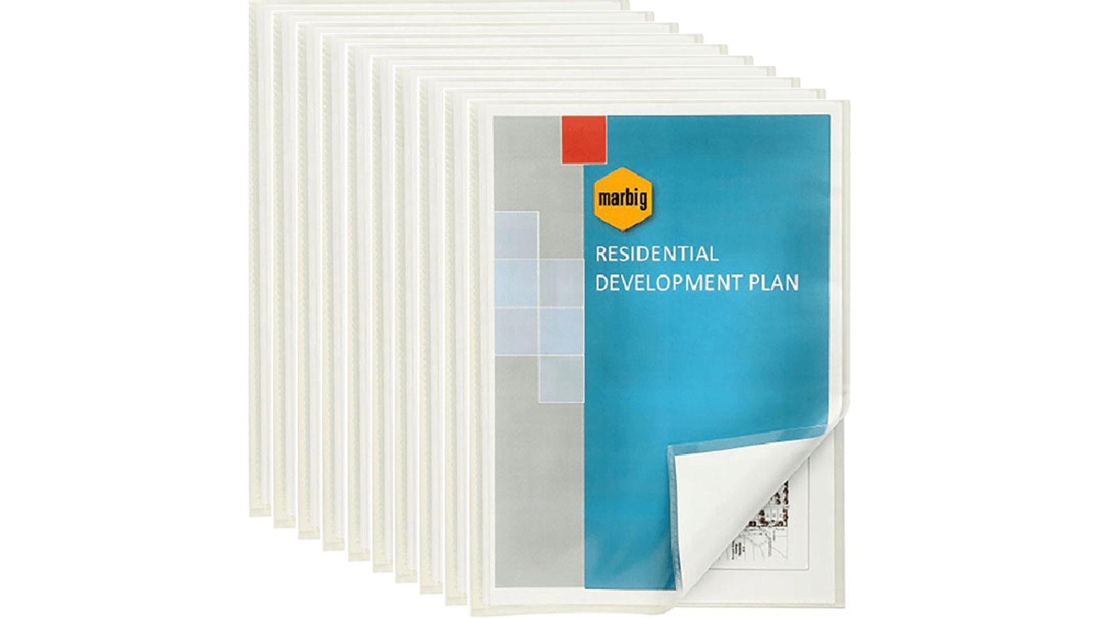 Marbig Pack of 10 20 Pocket A4 Flic File with Insert Cover | Harvey Norman