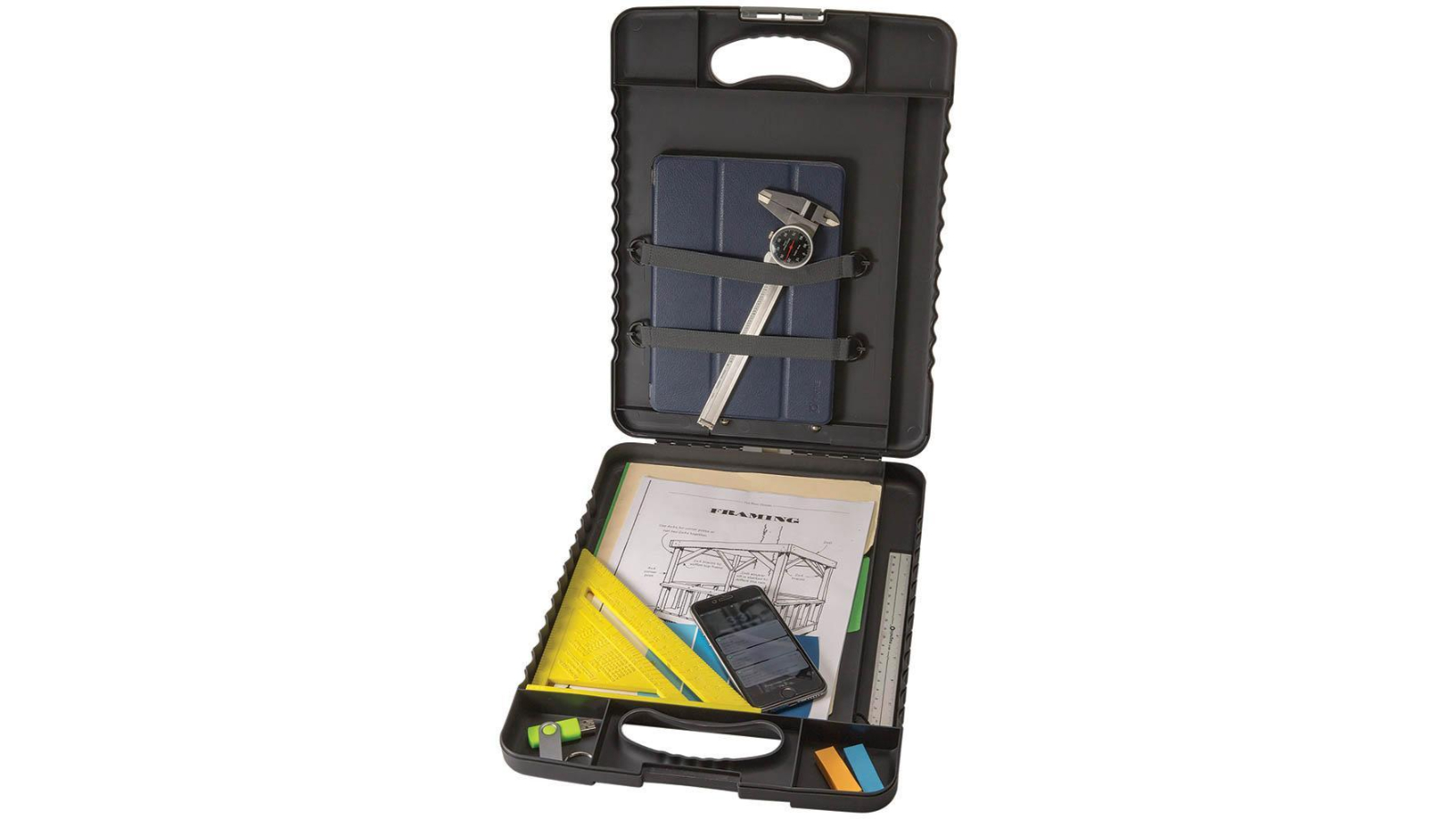 Marbig Heavy Duty Tablet Storage Clipboard - Charcoal | Harvey Norman