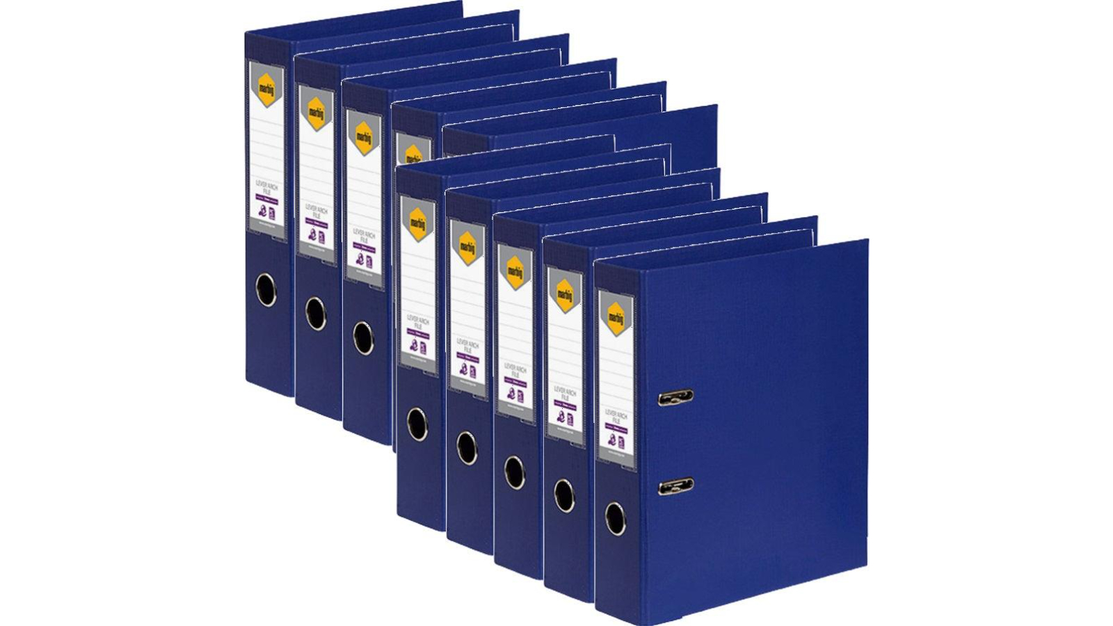 Marbig Pack of 10 Lever Arch 7.5cm Foolscap File Folder - Blue | Harvey ...