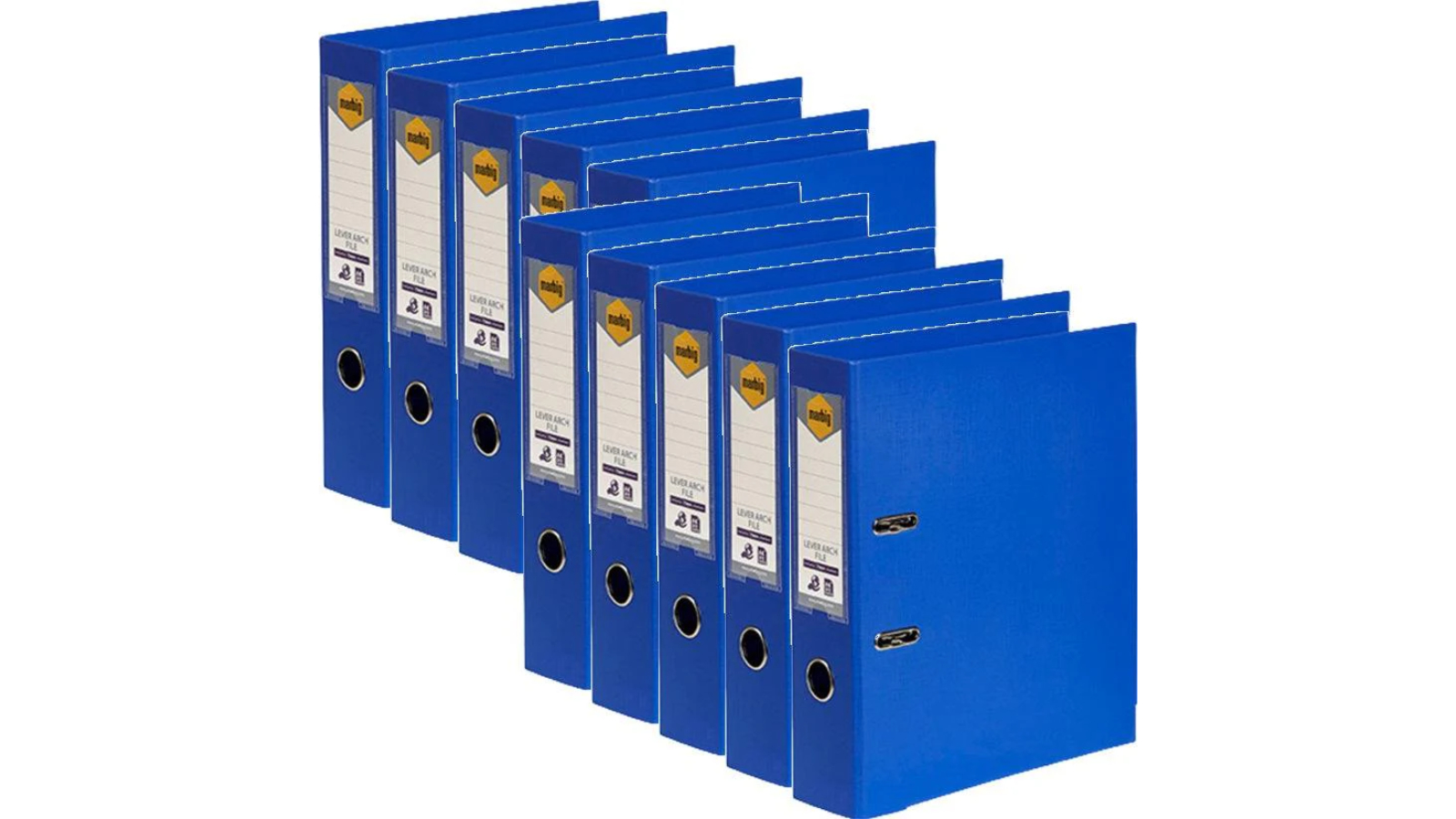 Marbig Box of 10 7.5cm A4 PE Linen Lever Arch File Folder - Royal Blue ...
