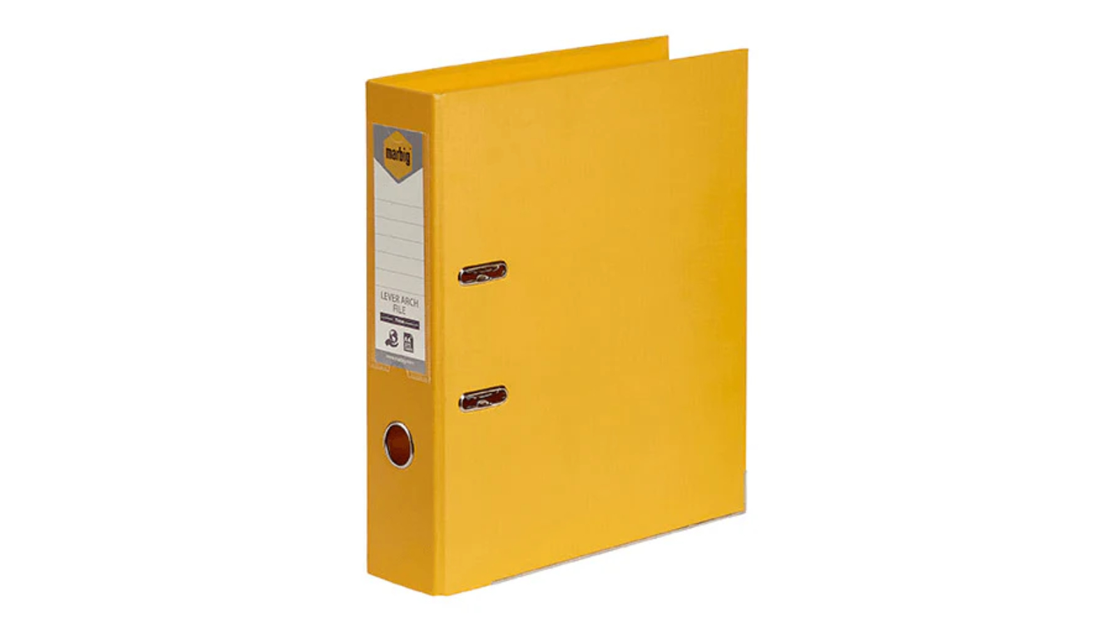 Marbig Box of 10 7.5cm A4 PE Linen Lever Arch File Folder - Yellow ...