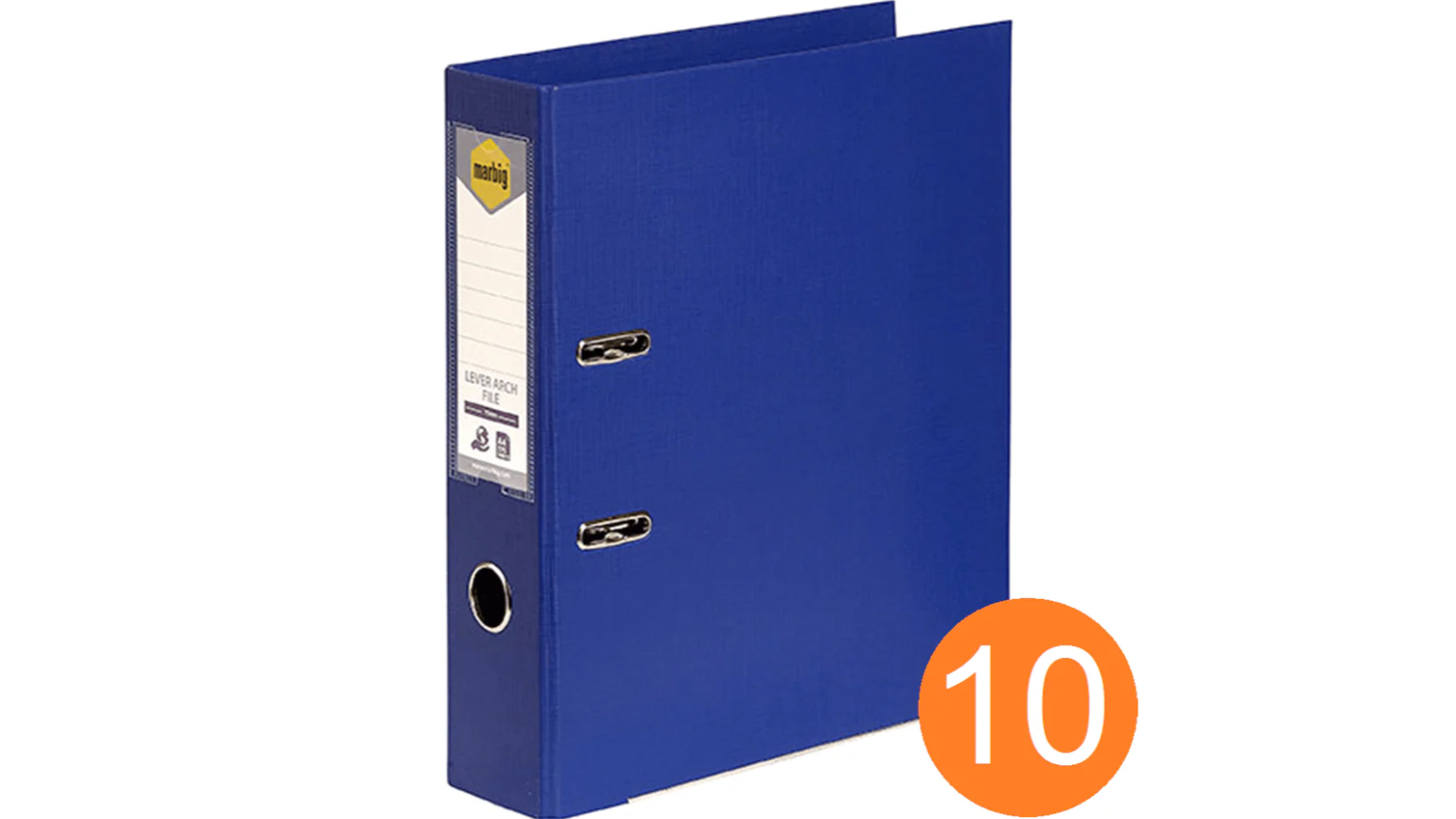 Marbig Box of 10 A4 PE Linen Lever Arch File Document Holder - Blue ...