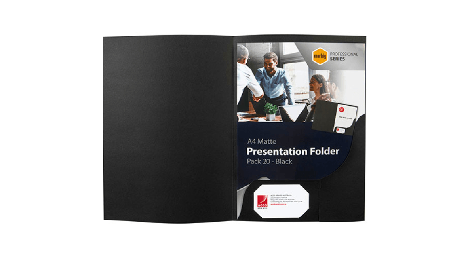 Marbig Pack of 100 Presentation Folder A4 - Matte Black | Harvey Norman