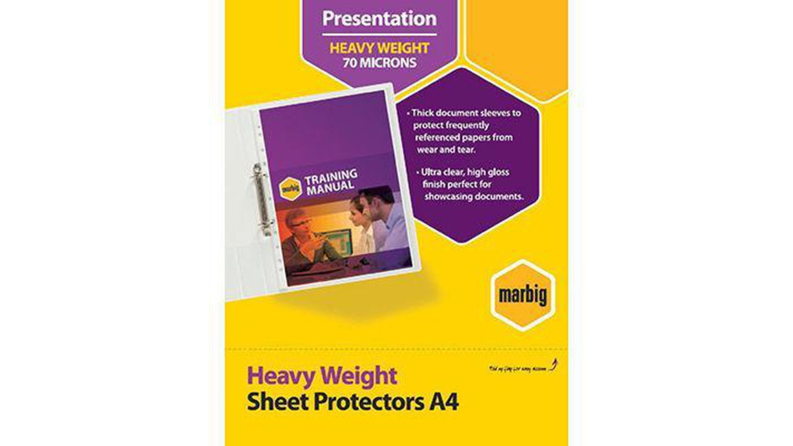 Marbig Box of 100 Sheet Protector Heavyweight A4 | Harvey Norman