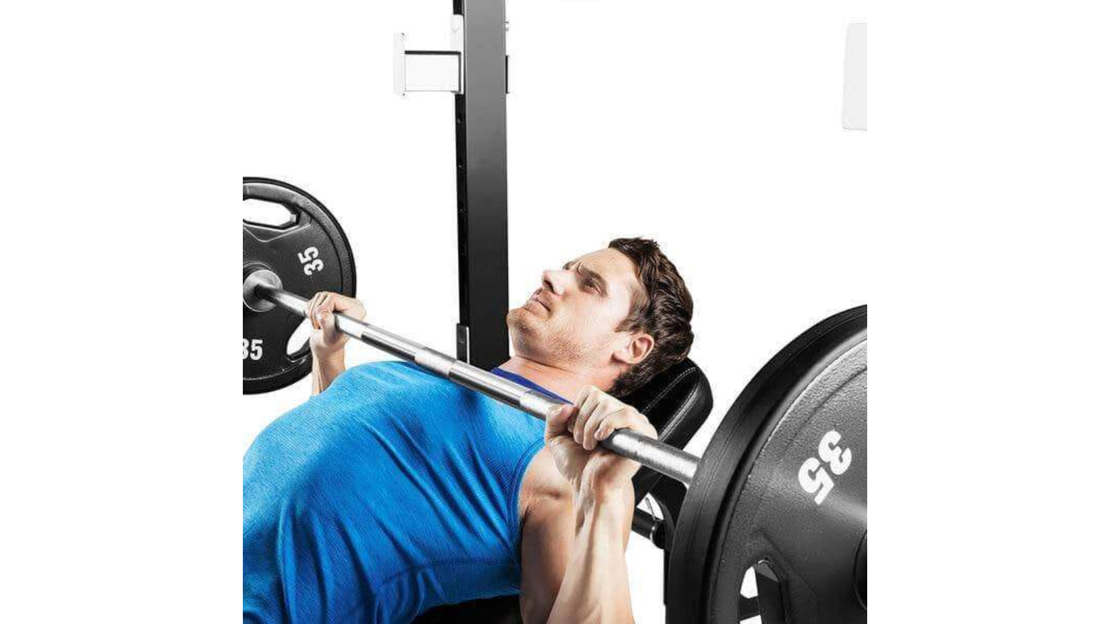 Marcy Half Cage Squat Rack Bench Press Pull Up Station with Weight ...