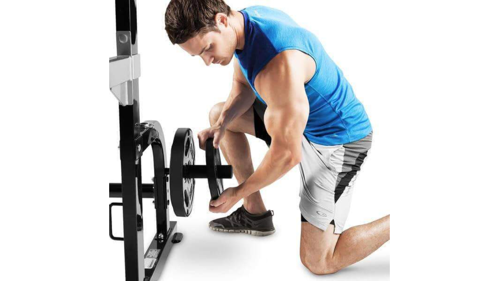 Marcy Half Cage Squat Rack Bench Press Pull Up Station with Weight ...