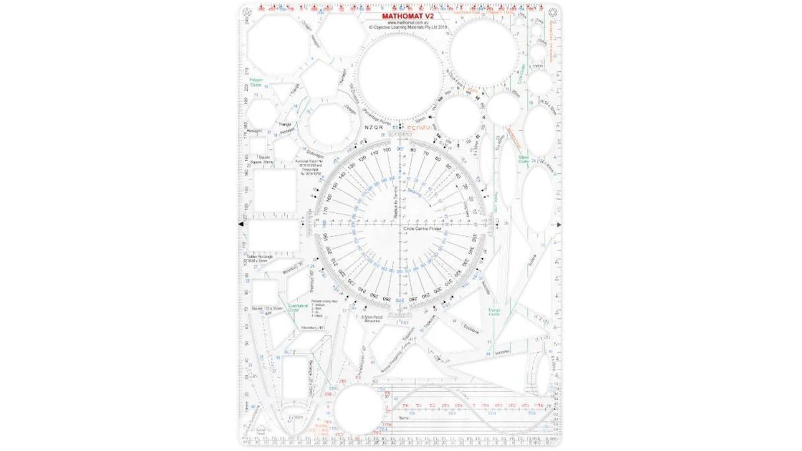 Mathomat Geometry V2 Shapes Stencil Template | Harvey Norman