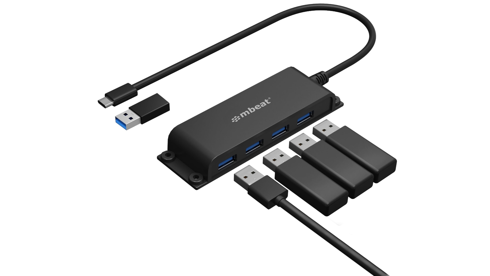 MBeat Mountable 4-Port USB-C Hub | Harvey Norman