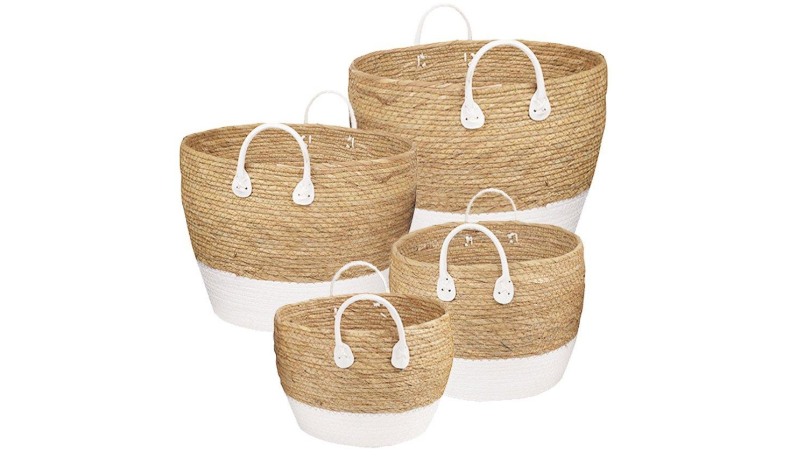 Living Today 4 Piece Storage Baskets Set with Handles | Harvey Norman