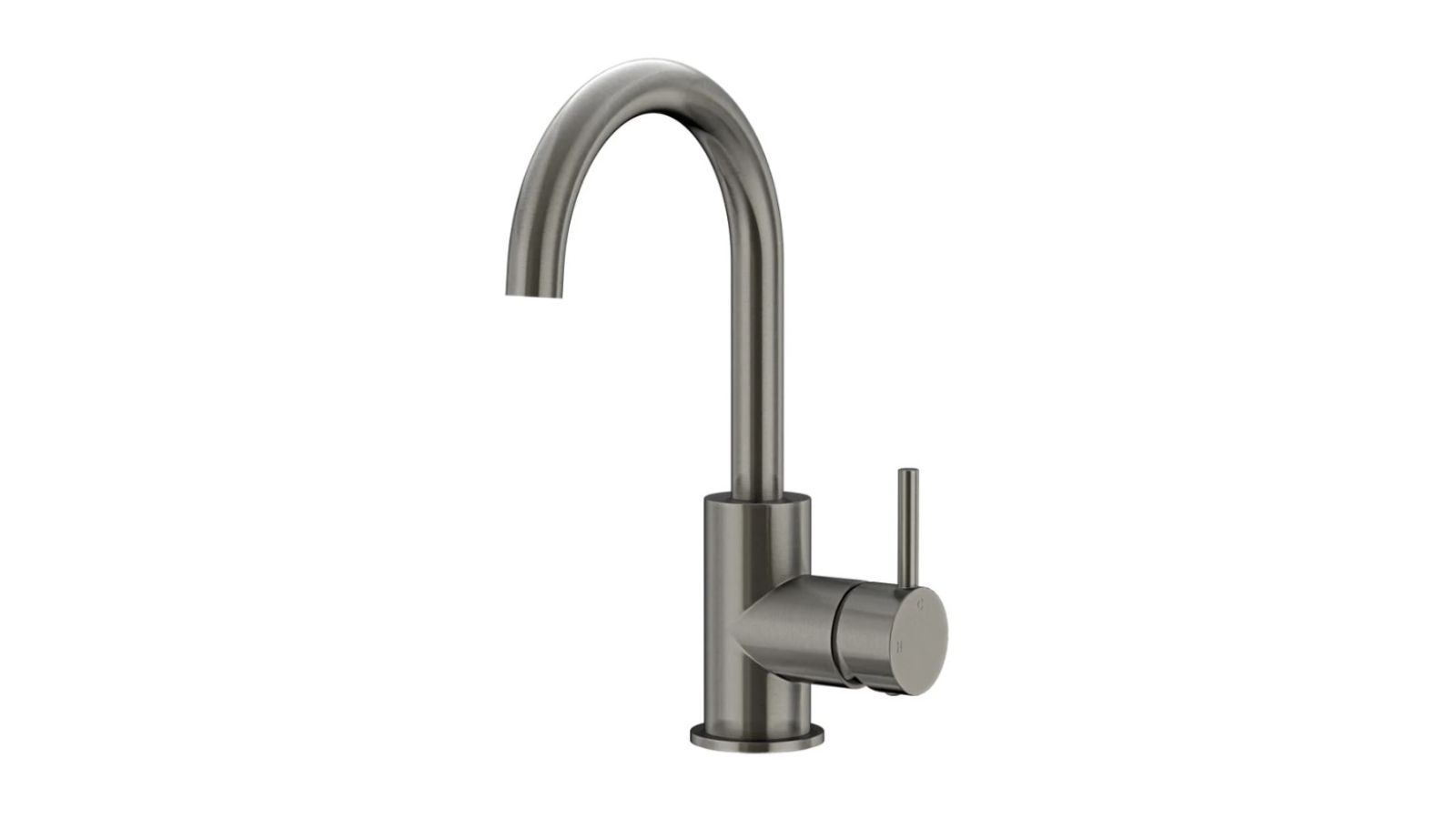 Meir Round Gooseneck Basin Mixer with Cold Start - Shadow | Harvey Norman