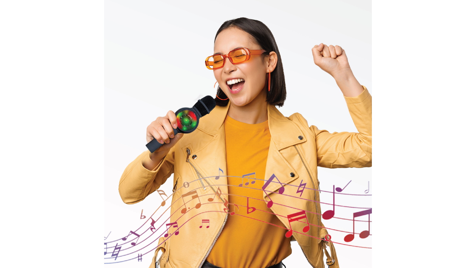 Laser Karaoke Microphone with LED Lights - Black | Harvey Norman