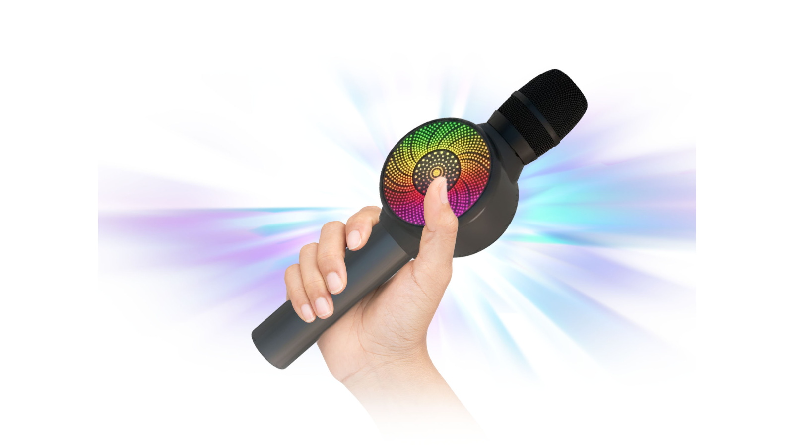 Laser Karaoke Microphone with LED Lights - Black | Harvey Norman