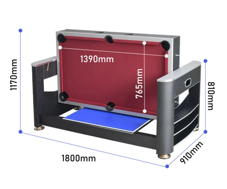 TopOne Sports 6ft 3-in-1 Multi-Functional Convertible Pool Table with ...