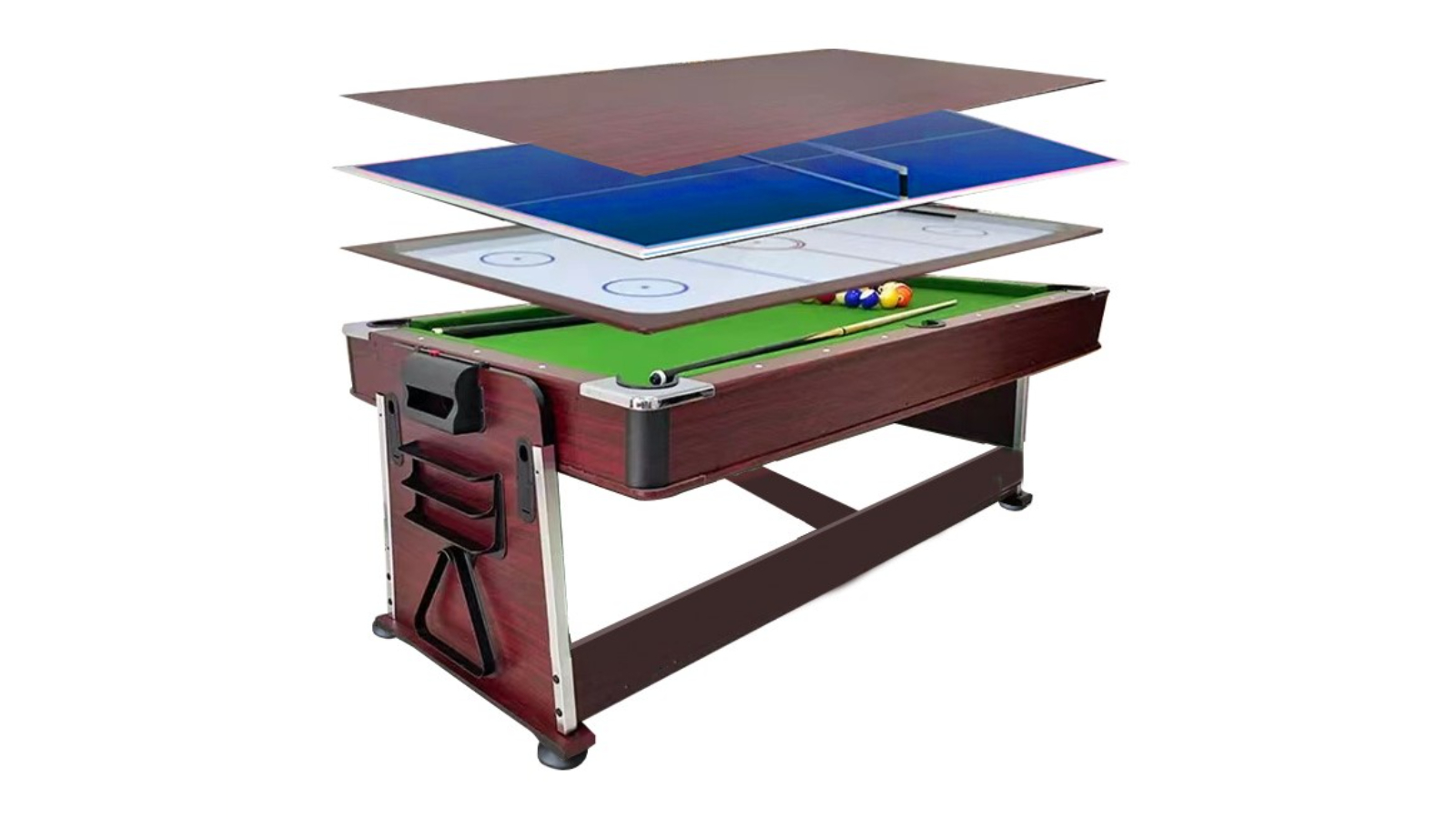 TopOne Sports 7ft 4-in-1 Table Pool with Free Accessories - Green ...