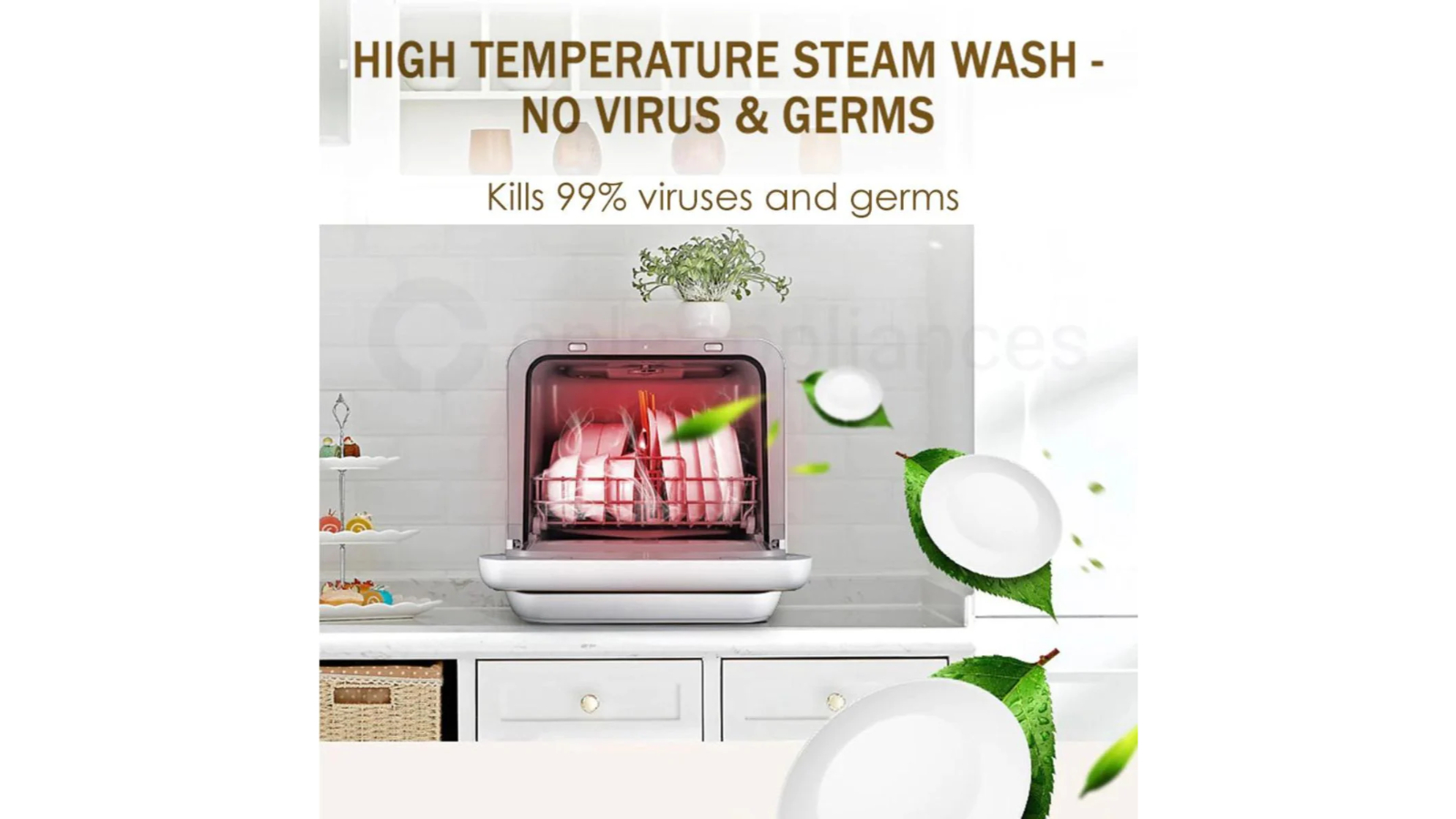 Midea Mini Benchtop Dishwasher - Black | Harvey Norman
