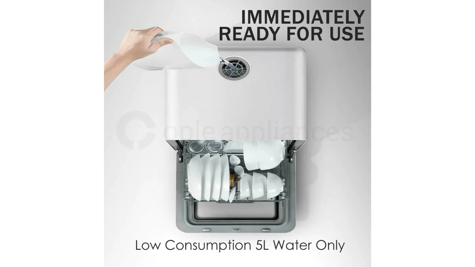 Midea Mini Benchtop Dishwasher - Champagne | Harvey Norman