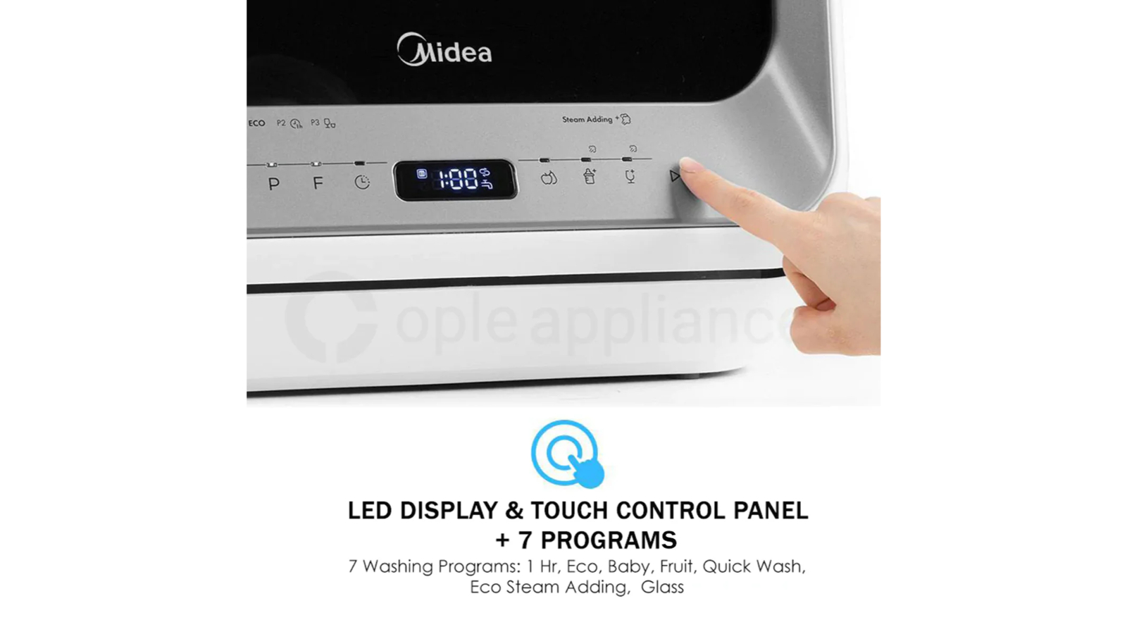 Midea Mini Benchtop Dishwasher - White | Harvey Norman
