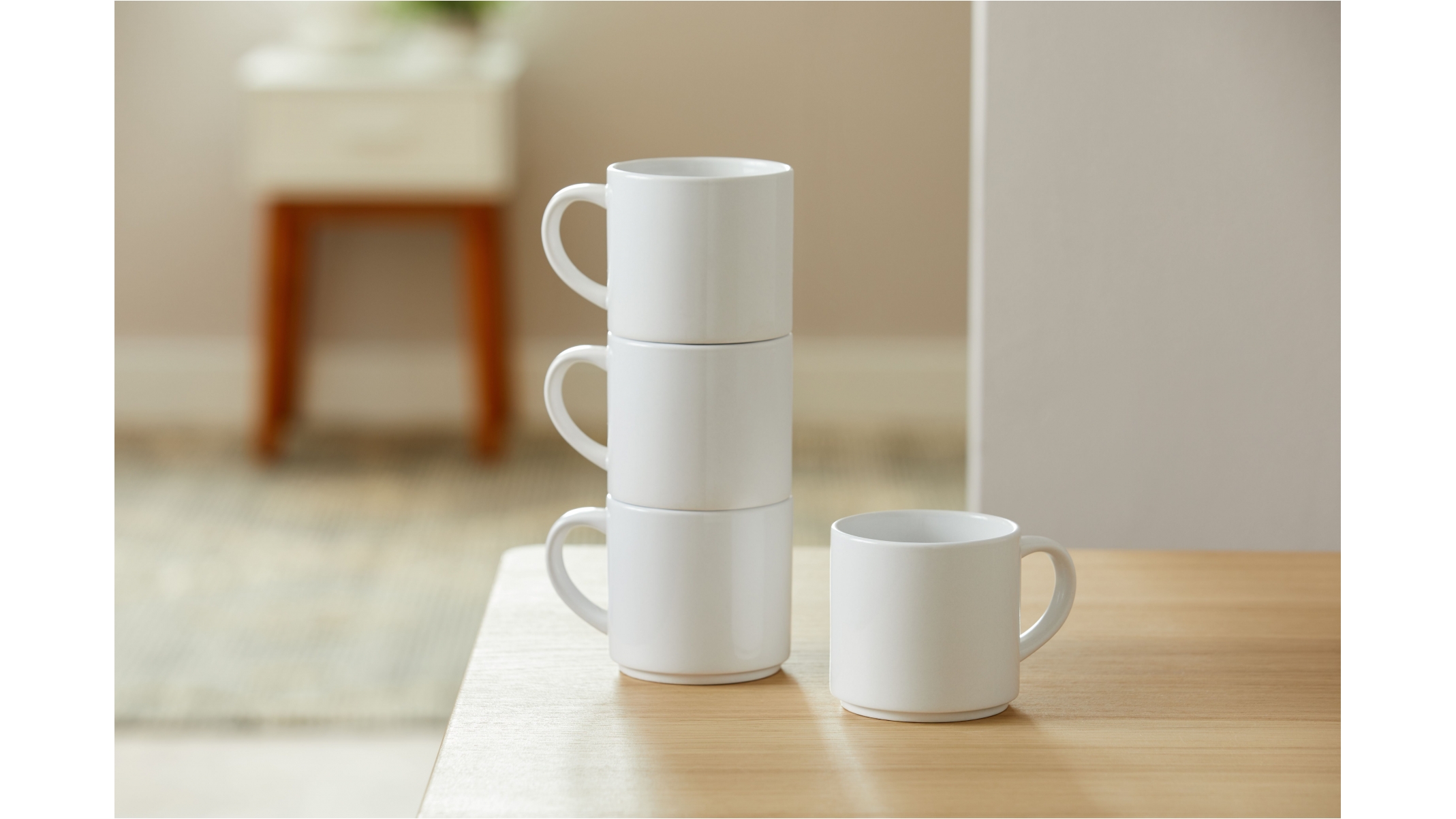 Cricut Stackable Ceramic Mug 300ml White - 4 Pack | Harvey Norman