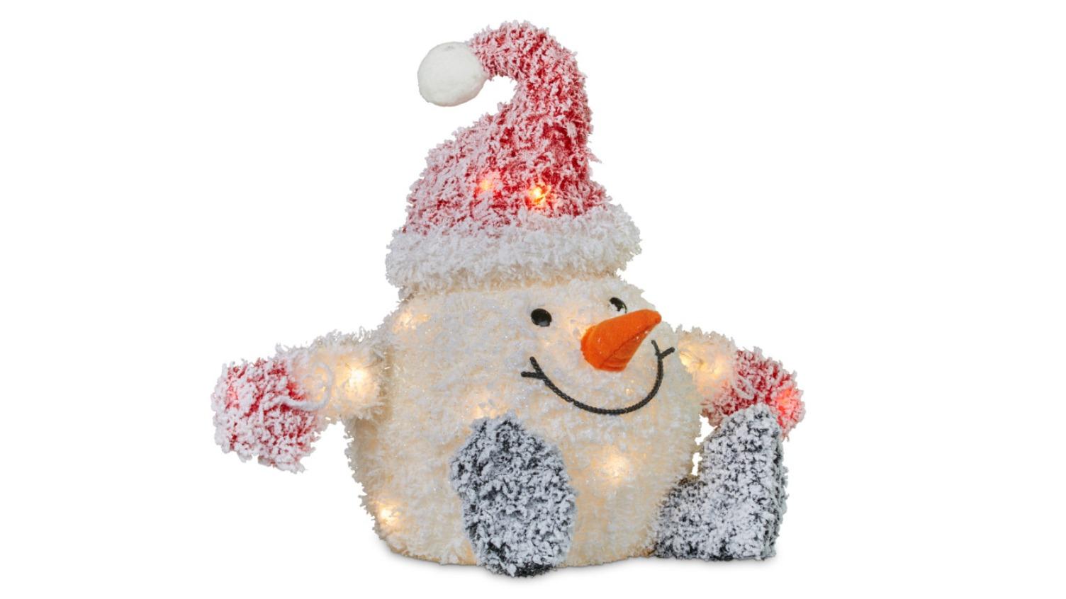 Klika Christmas Snowball Man with Light - 52cm | Harvey Norman